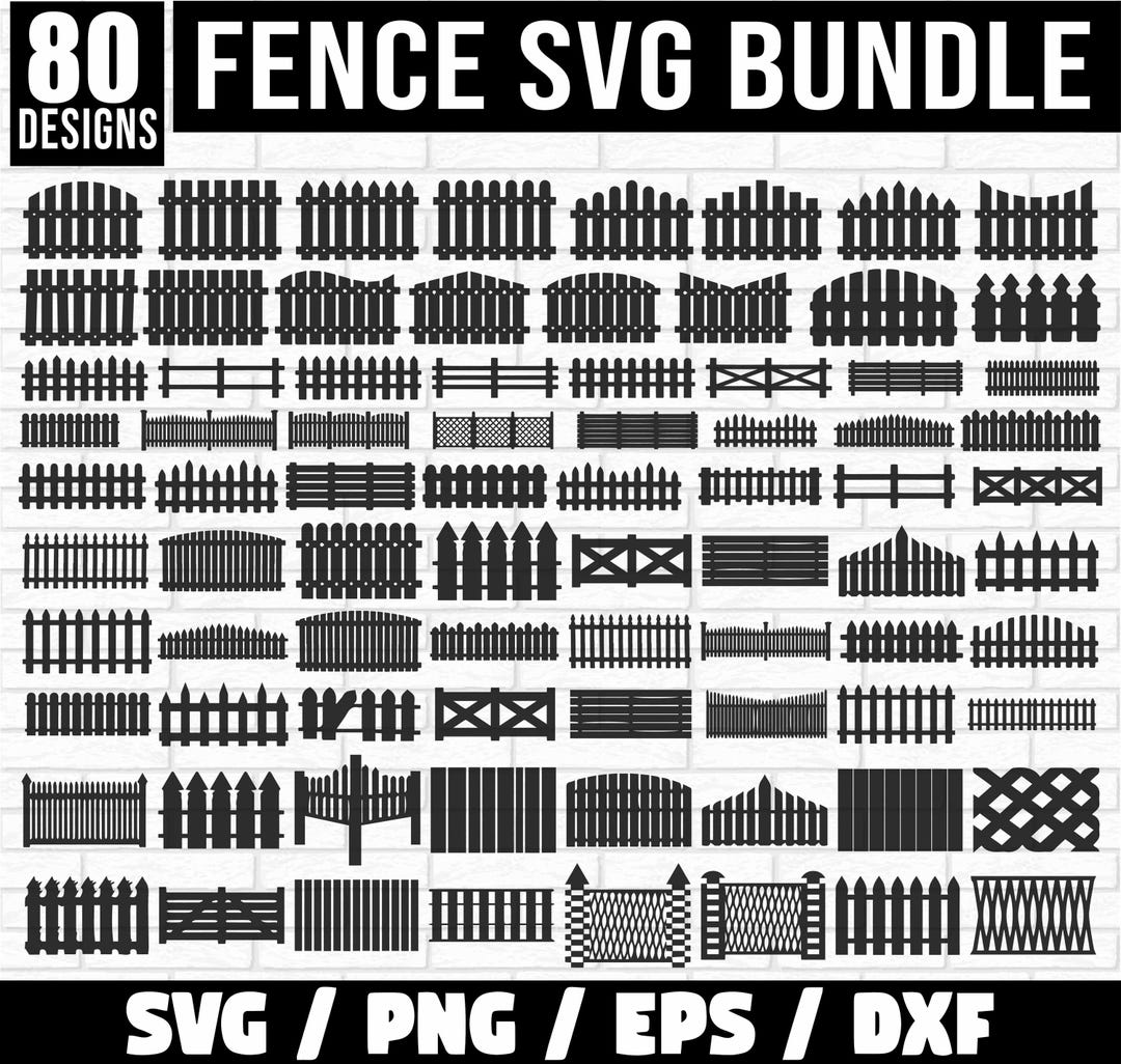 Fence SVG Bundle, Picket Fence Svg, Iron Cast Fence Svg, Wooden Fence ...