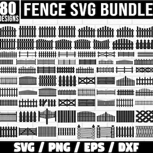 Fence SVG Bundle, Picket Fence Svg, Iron Cast Fence Svg, Wooden Fence ...