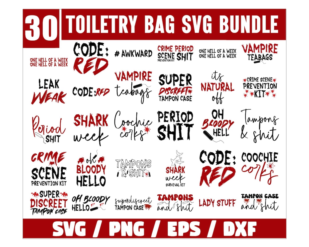 Toiletry Bag Svg Bundle, Tampons Bag Svg, Hygiene Accessory Pouch Svg ...