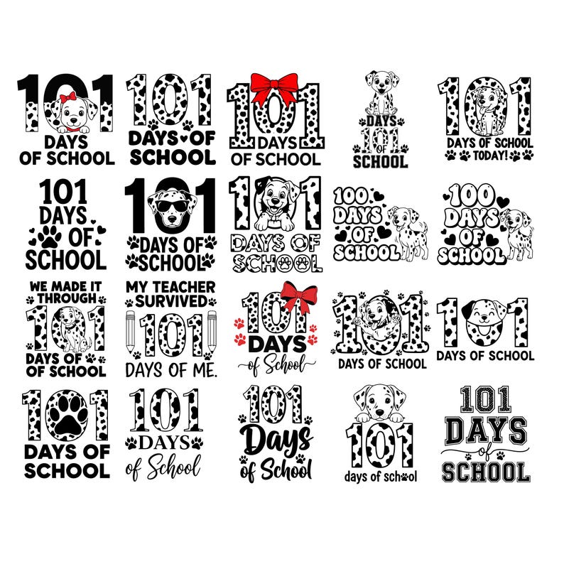 101 Days of School Svg Bundle, Dalmatian Theme SVG, Kindergarten Svg ...