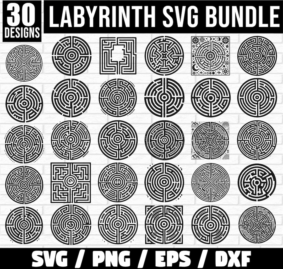 Labyrinth SVG Bundle, Maze Png Bundle, Labyrinth Clipart, Maze Labyrinth Vector, Labyrinth Cut ...