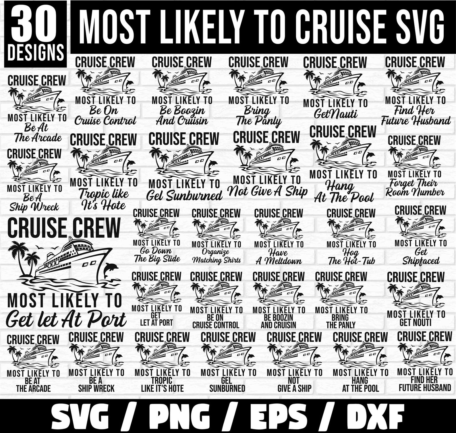 Most Likely to Cruise Svg Bundle, Matching Shirts Svg, Funny Cruise ...