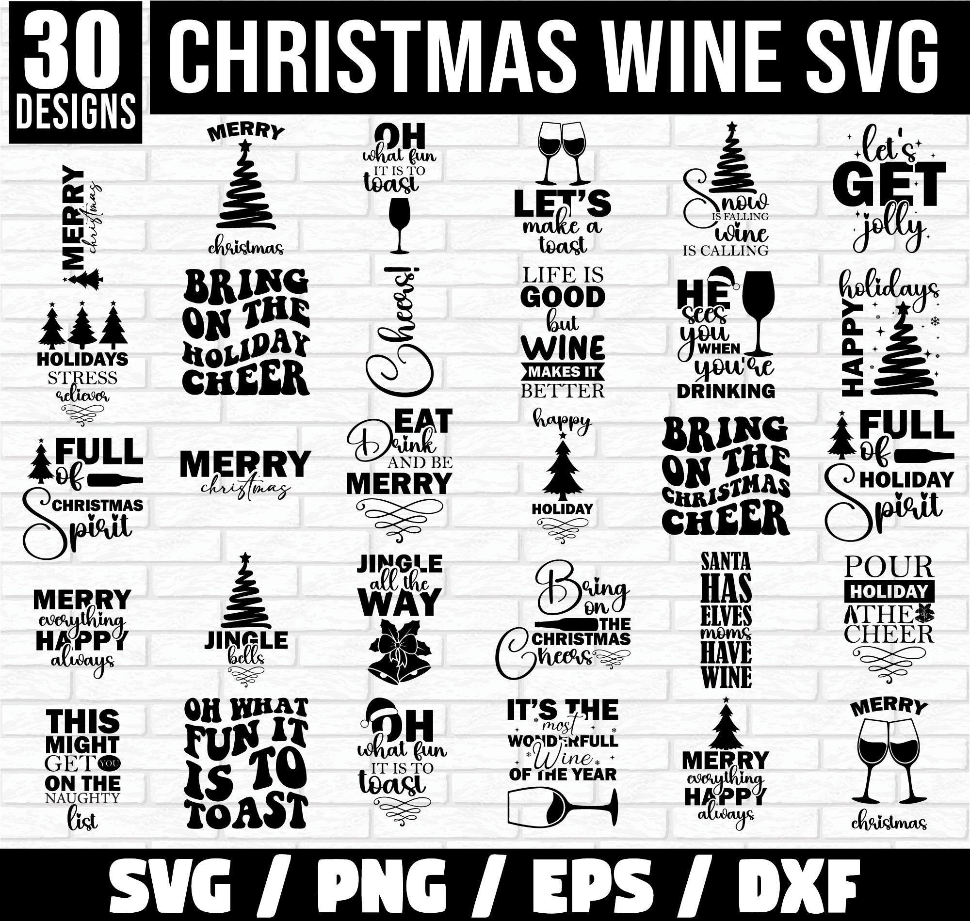 Christmas Wine SVG Bundle, Wine Christmas Svg, Alcohol Christmas Svg ...