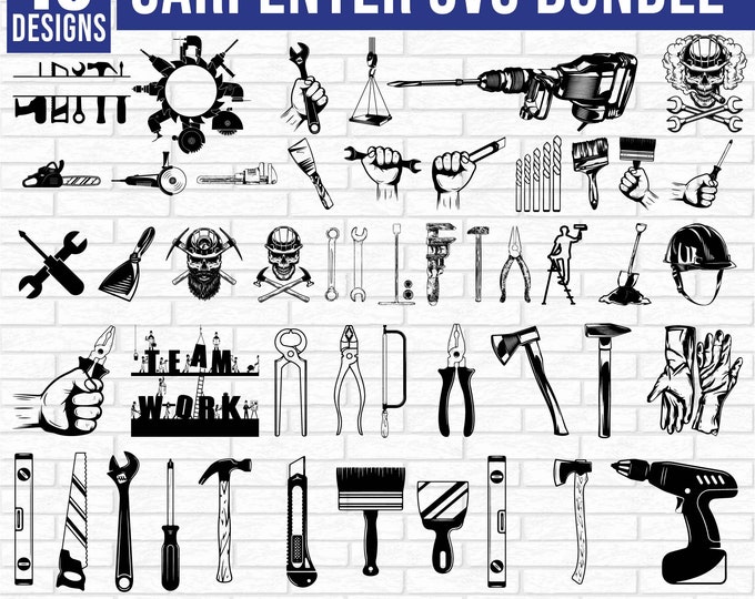 Carpenter Svg Bundle, Tools Svg, Tools Svg Bundle, Mechanic Tools Svg ...