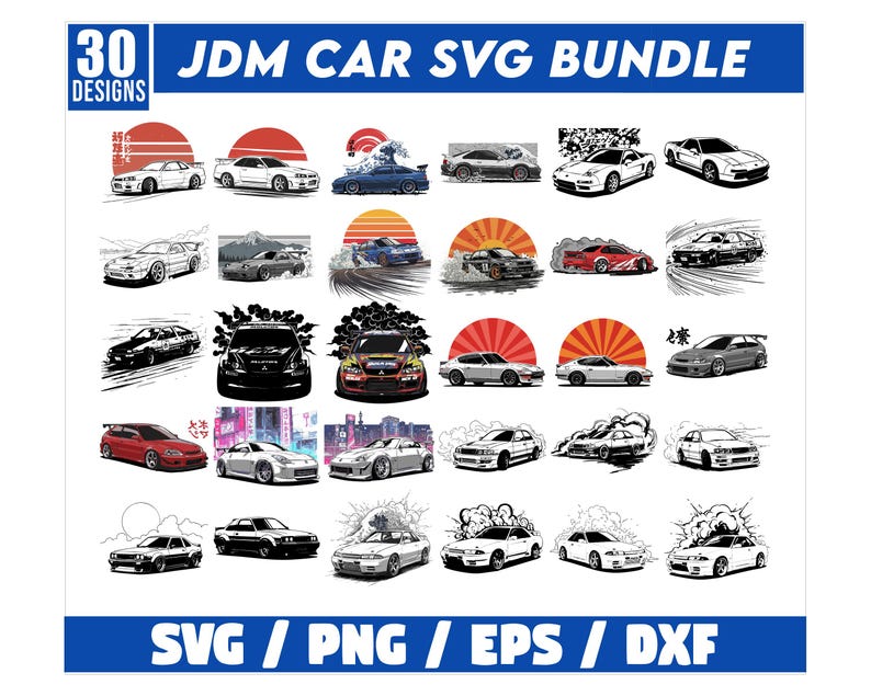 JDM Cars Png Bundle, Japanese Drift Cars Png, Japans Car Bundle, Tuning ...