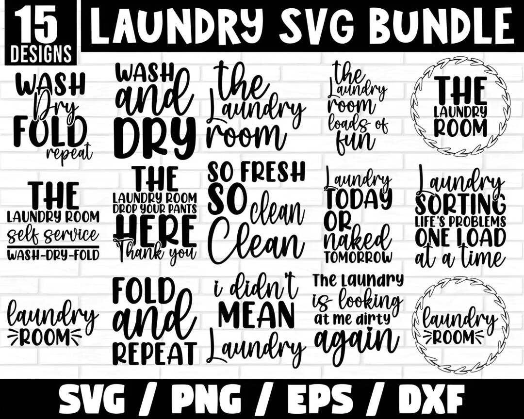 Laundry Svg Bundle, Laundry Room Sign Svg, Wash and Dry Svg, Farmhouse ...