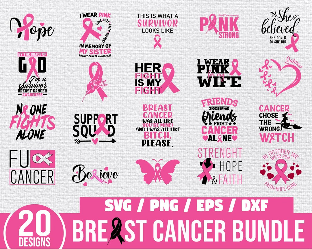Cancer Awareness SVG Bundle, Cancer SVG, Breast Cancer SVG, Awareness ...