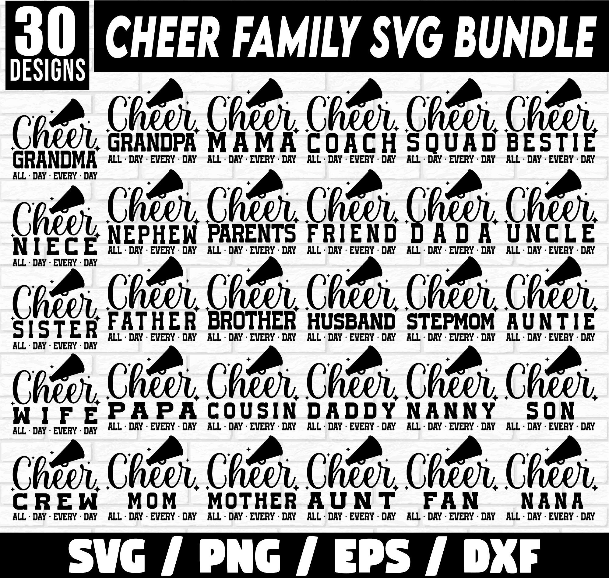 Cheer Family Bundle Svg Design, Cheerleader Bundle, Cheer Mom T Shirt ...