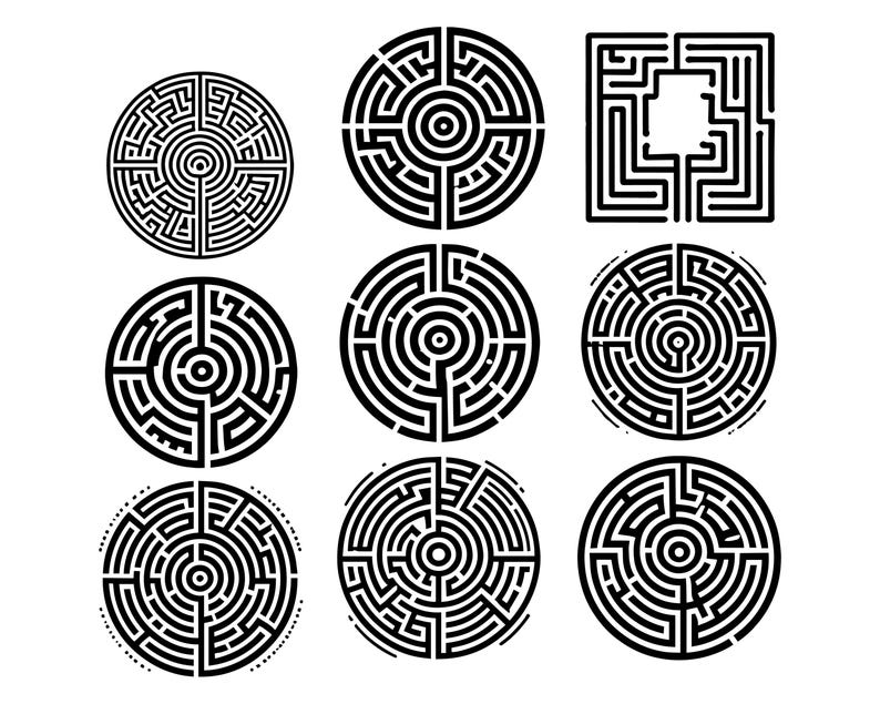 Labyrinth SVG Bundle, Maze Png Bundle, Labyrinth Clipart, Maze Labyrinth Vector, Labyrinth Cut ...