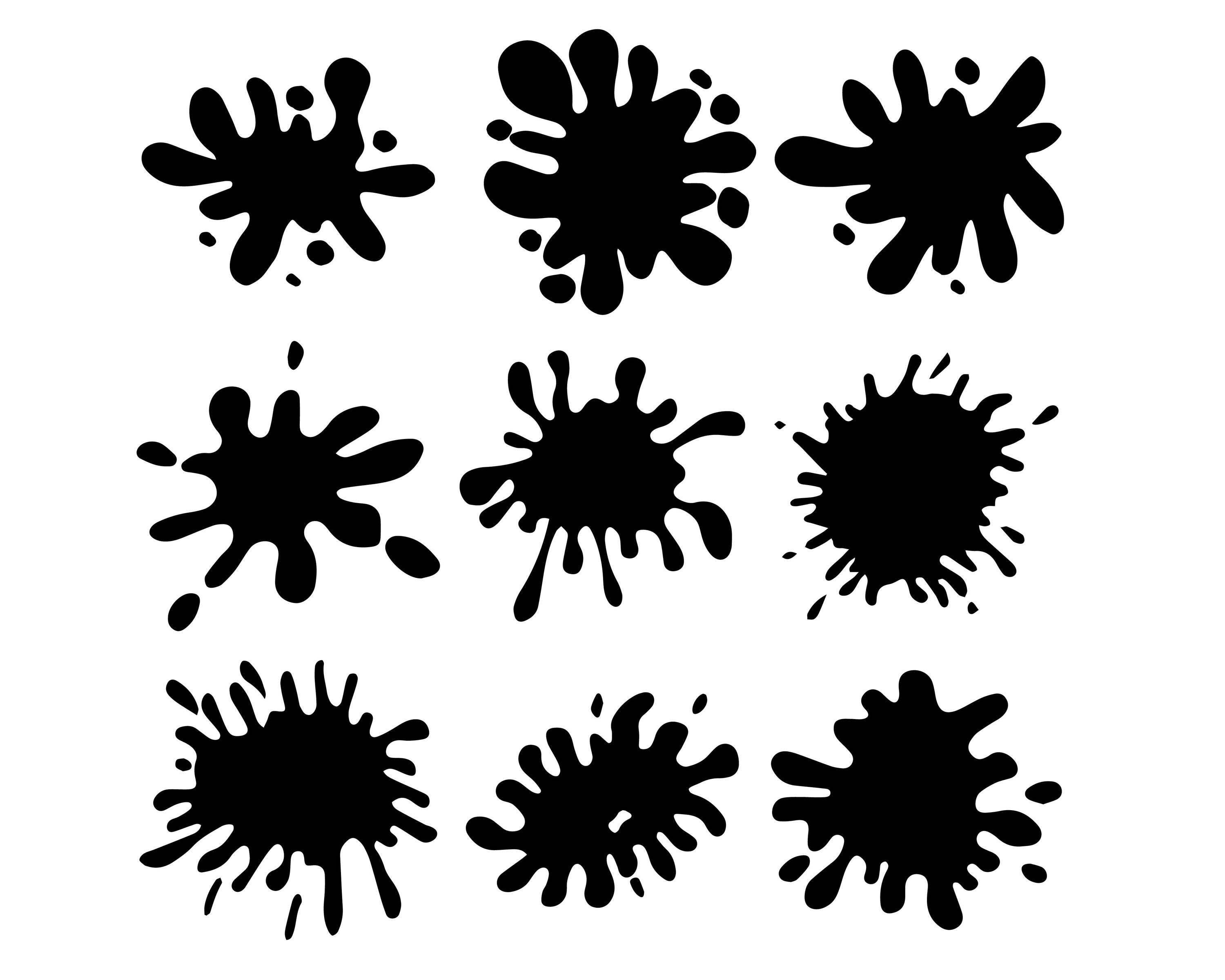 Paint Splatter SVG Bundle, Splatter Multicolor Svg, Paint Splats Svg ...