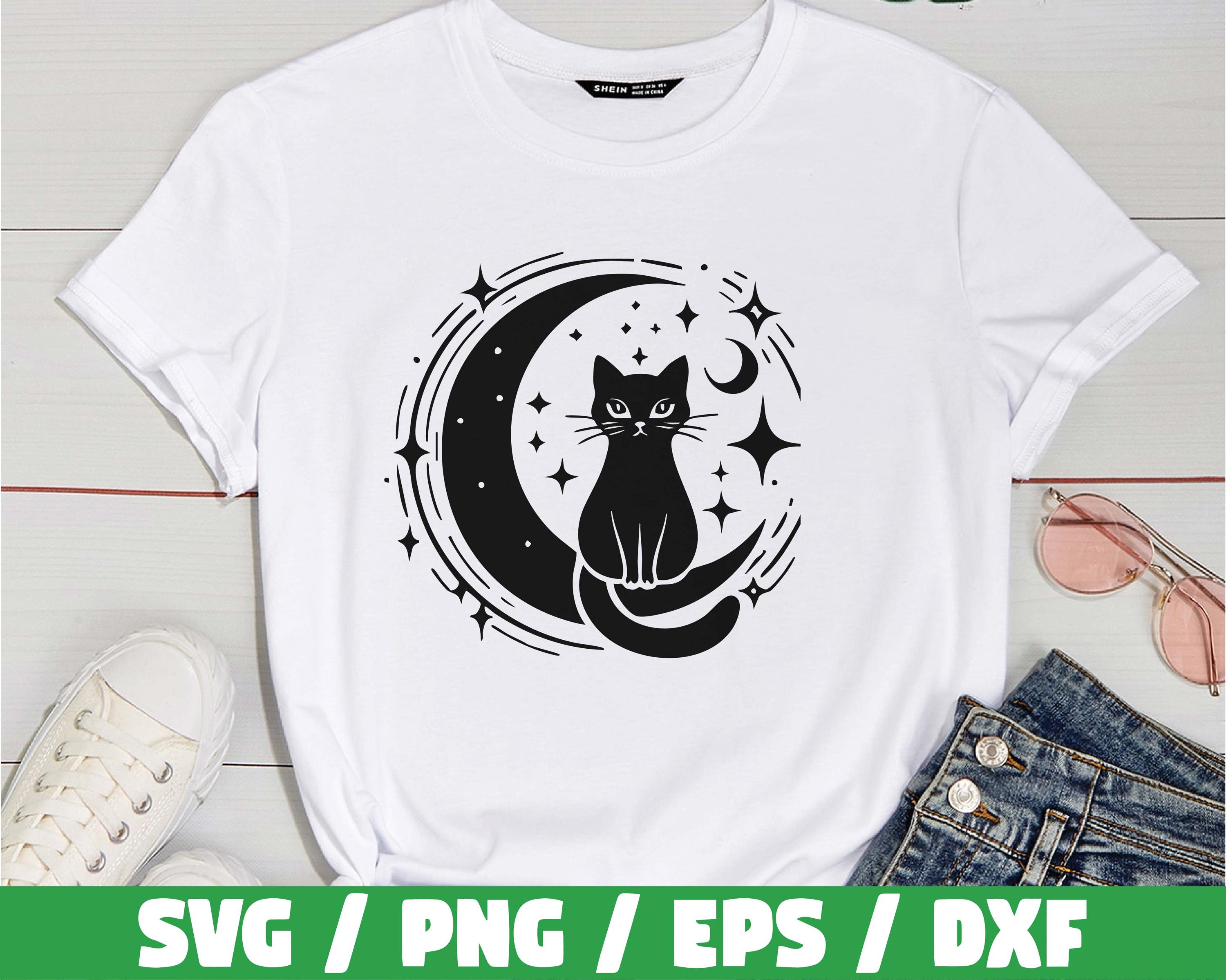Cat and Moon Phases SVG Bundle, Cat Silhouette Svg, Cat Moon Svg, Cat ...
