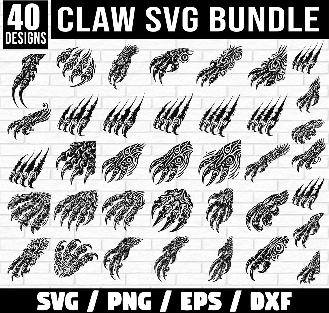 Claw SVG Bundle, Claw PNG Bundle, Dino Claw, Marks Svg, Scratch Svg ...