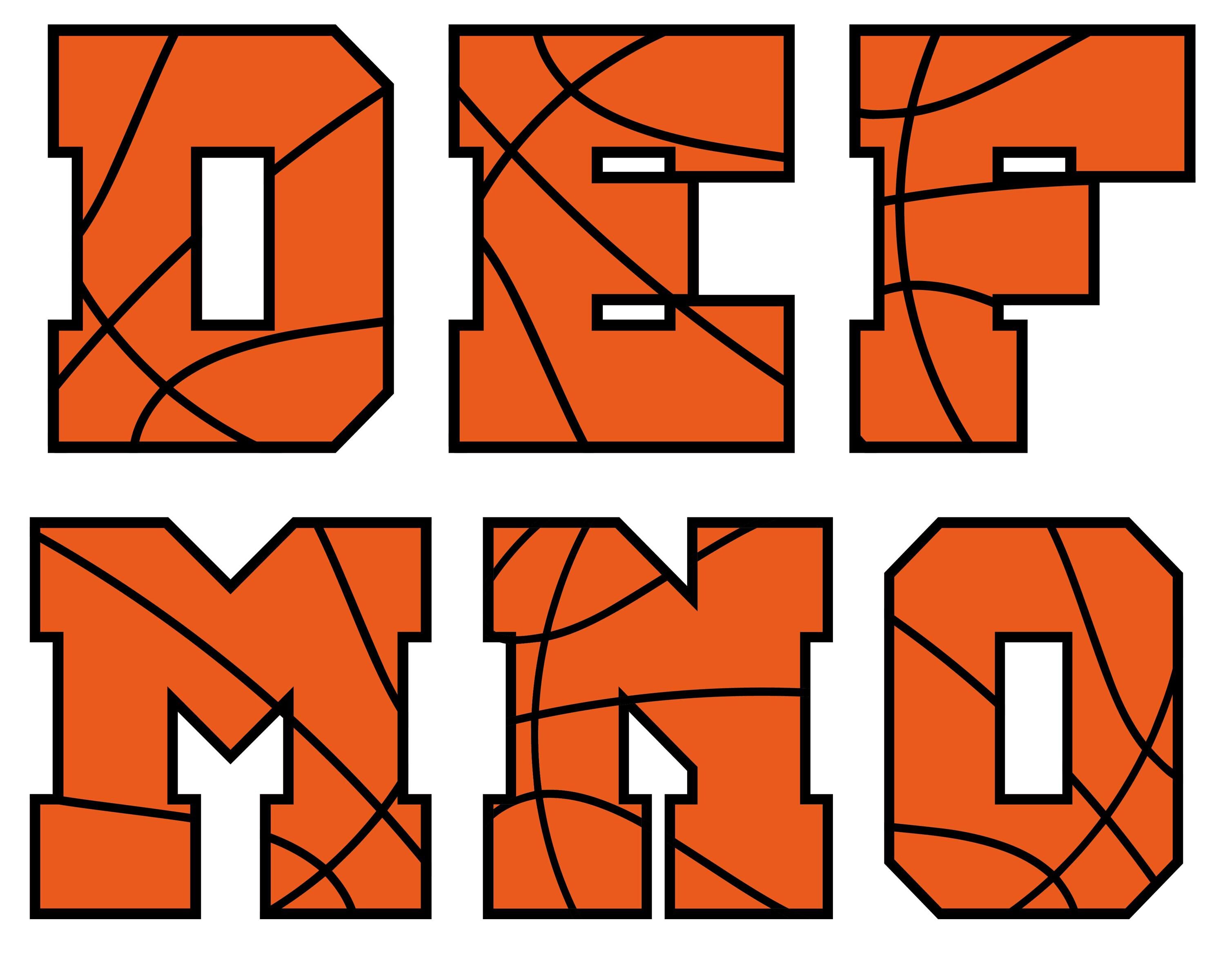 Basketball Alphabet SVG Bundle, Jersey Numbers Svg Bundle, Sport ...