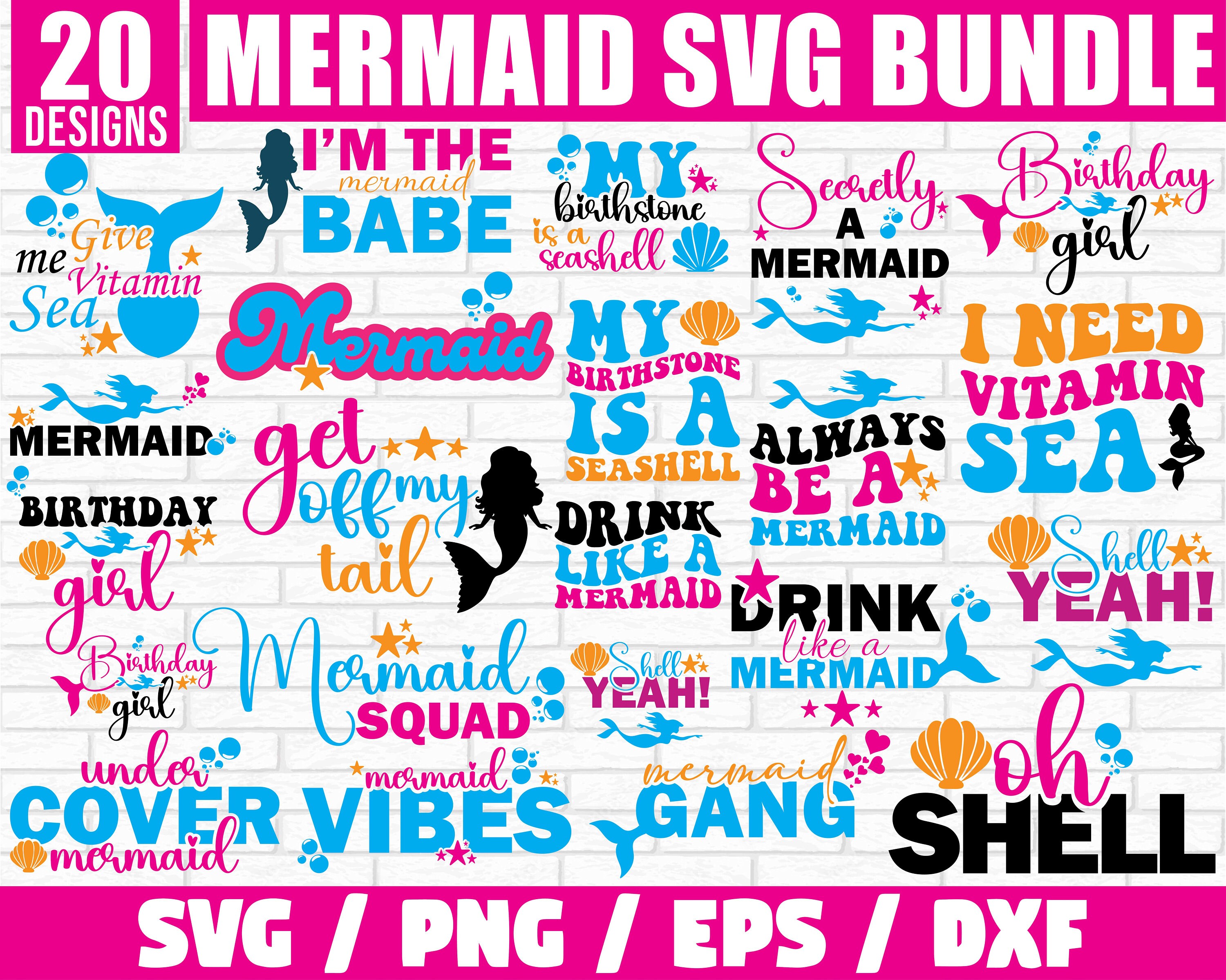 Mermaid SVG Bundle, Mermaid Svg, Mermaid Quotes Svg, Ocean Svg, Mermaid ...