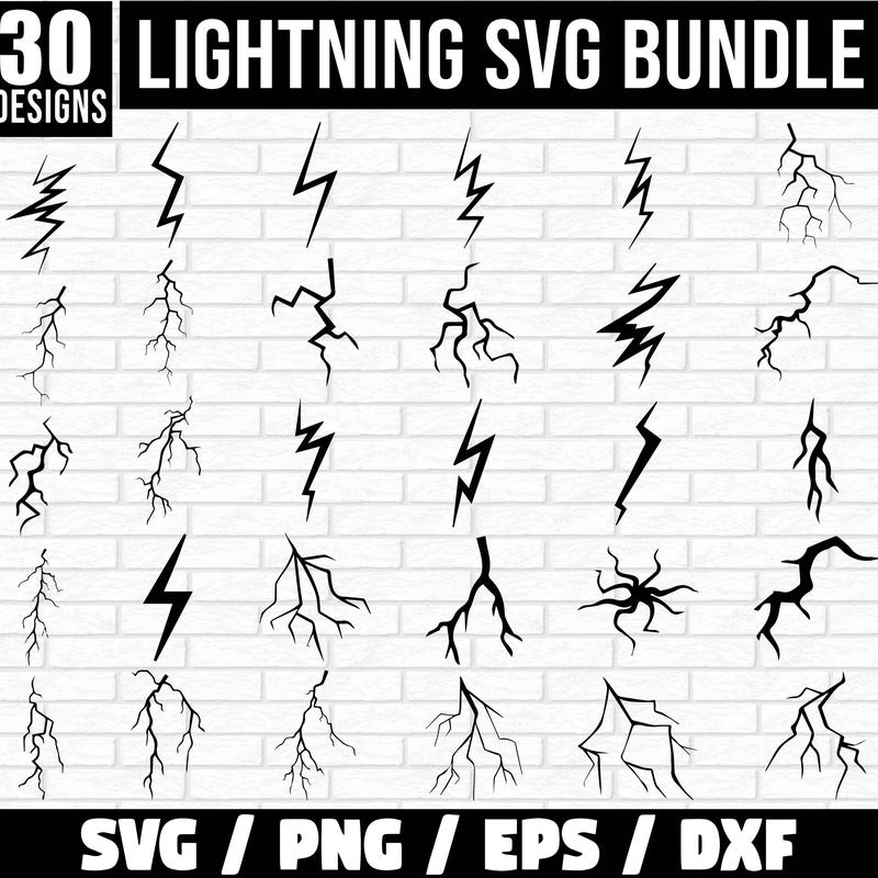 Lightning Svg - Etsy