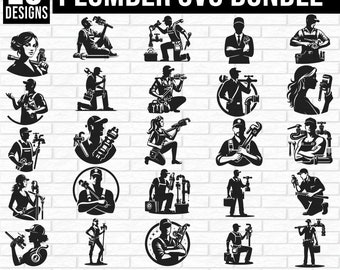 Plumber SVG Bundle, Plumber PNG Bundle, Plumber Clipart, Plumber Cut ...
