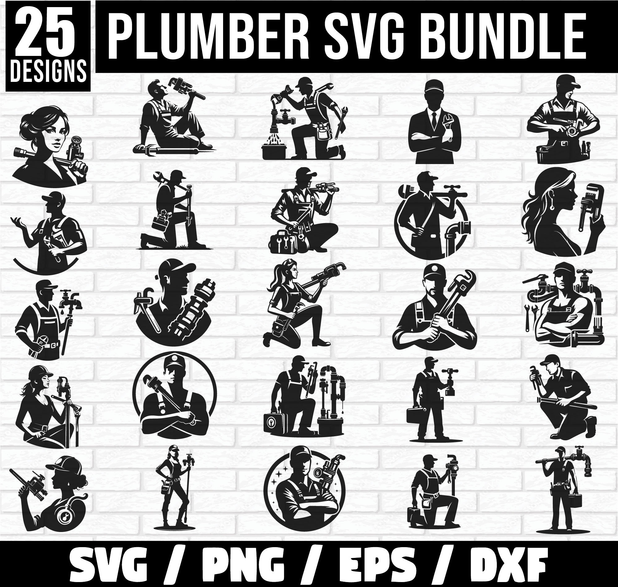 Plumber SVG Bundle, Plumber PNG Bundle, Plumber Clipart, Plumber Cut ...