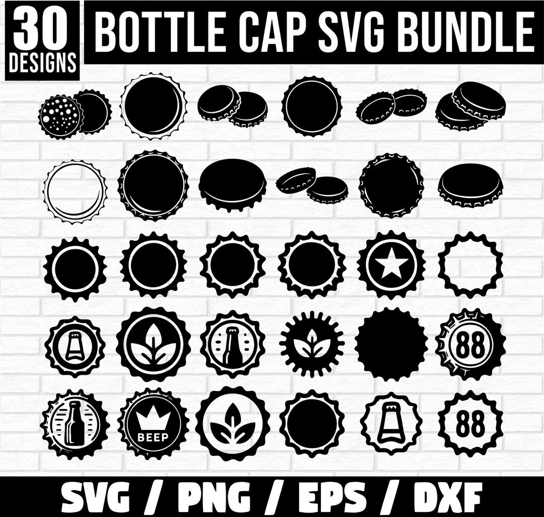 Bottle Cap SVG Bundle, Bottle Cap Dxf, Bottle Cap Png, Bottle Cap ...