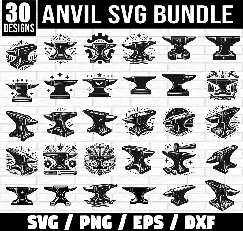 Anvil SVG Bundle, Anvil Dxf, Anvil Png, Anvil Vector, Anvil Clipart, Anvil Designs, Anvil and ...