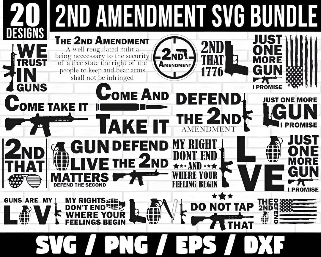 2nd Amendment Svg Bundle, 2nd Amendment American Flag Svg, Second Amendment Svg, Gun Rights Svg ...