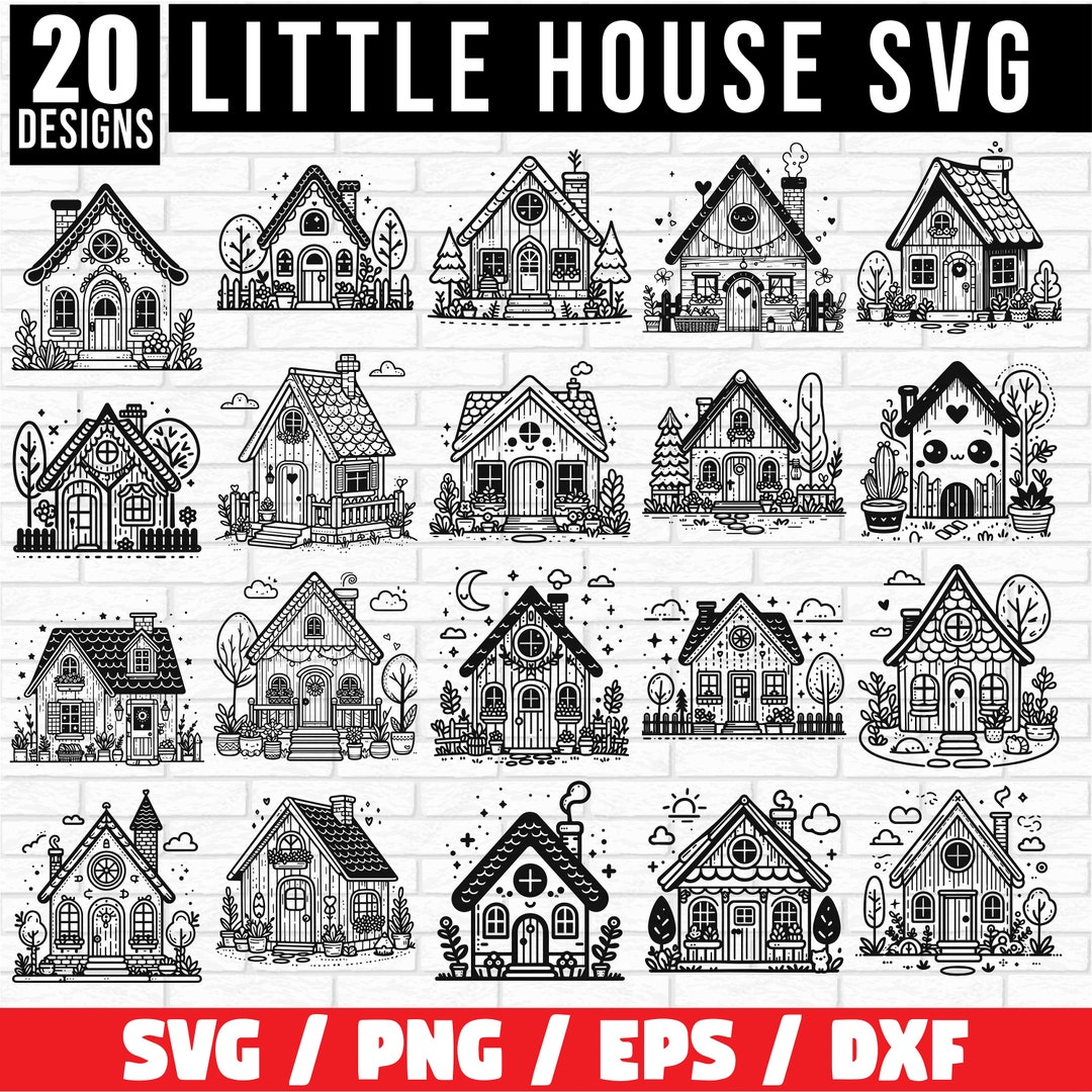 Little House Svg Bundle, Roof House Svg, House Outline Svg, Floral ...