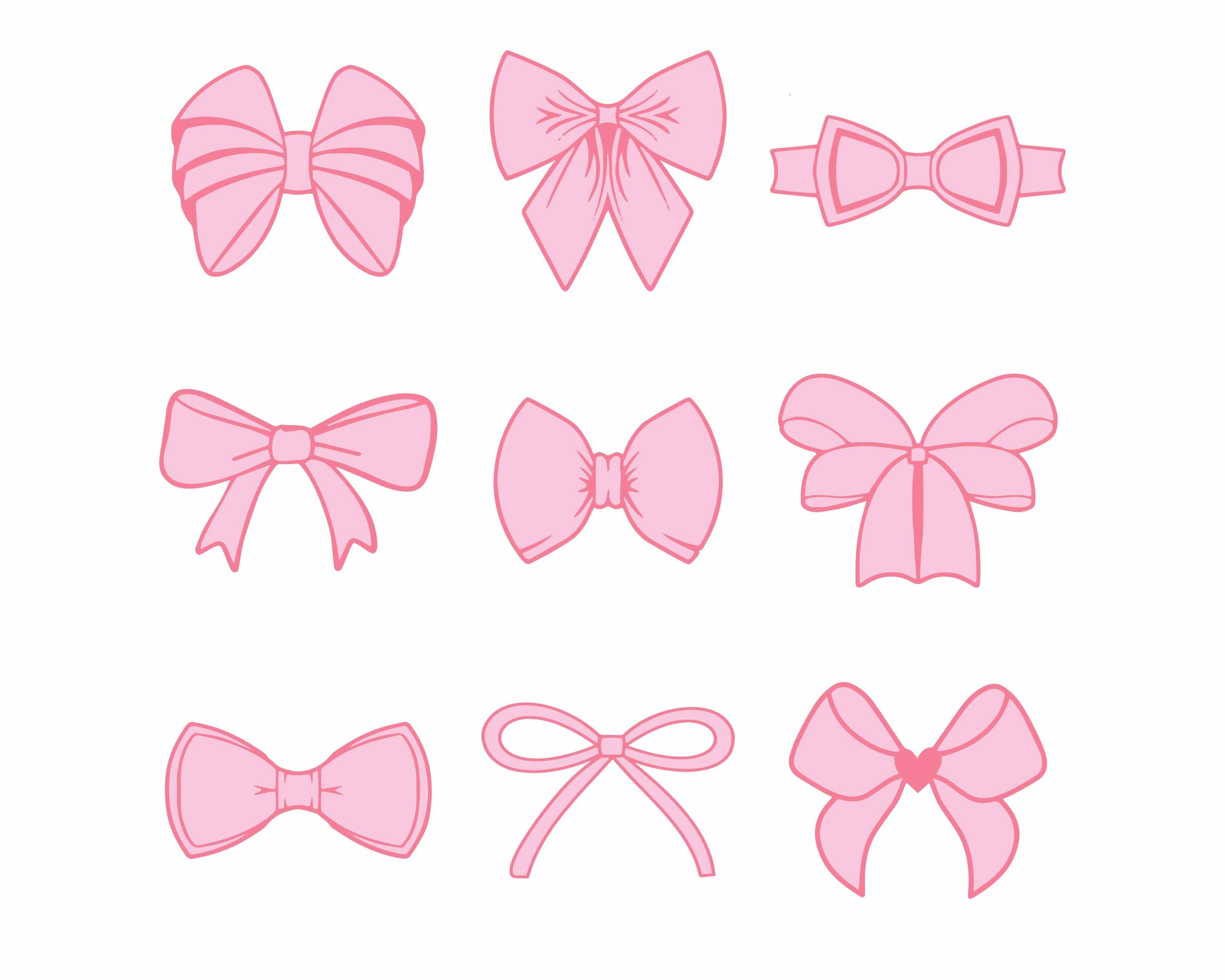 Coquette Ribbon Bow SVG Bundle, Boho Ribbon Svg, Bow Tie SVG, Bow ...