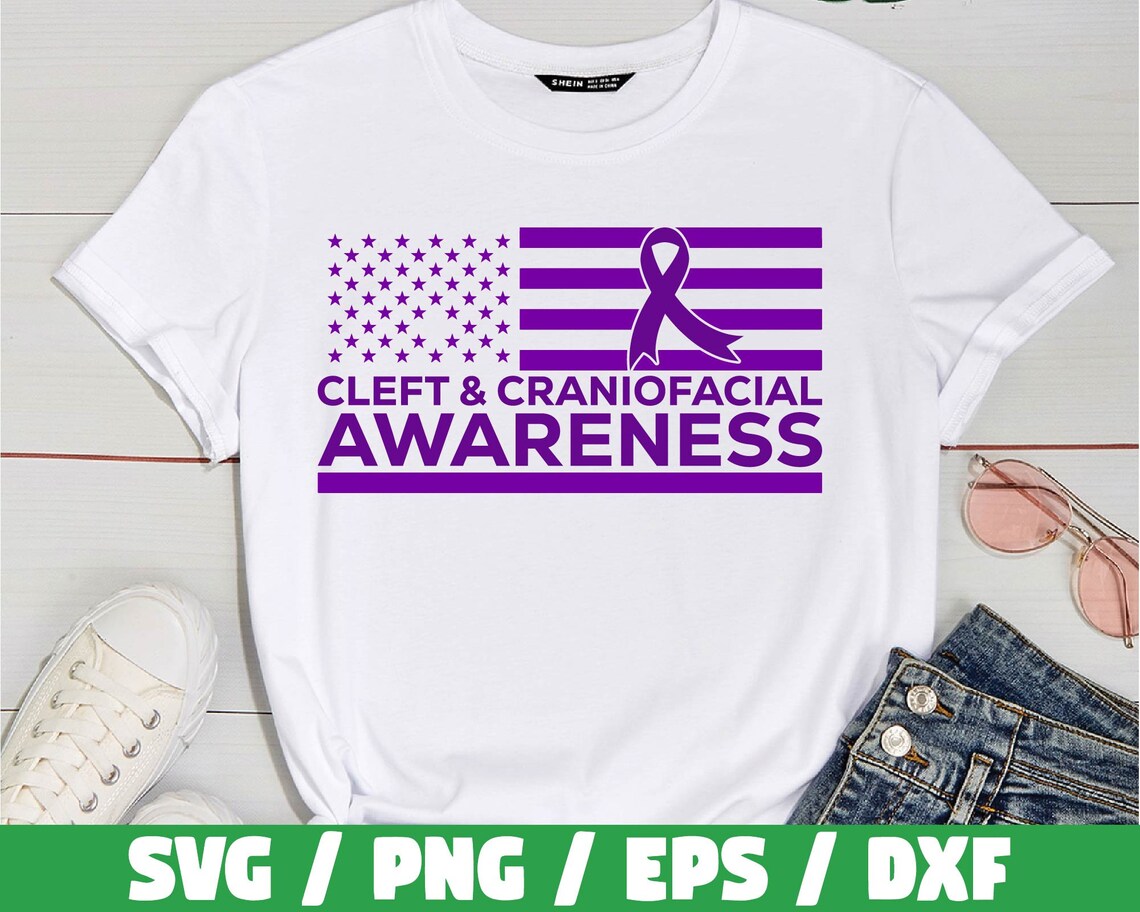 Cleft Craniofacial Awareness Svg Bundle, Purple Ribbon Svg, Cleft ...