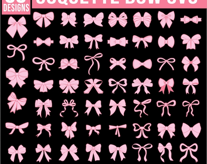 Coquette Ribbon Bow SVG Bundle, Boho Ribbon Svg, Bow Tie SVG, Bow ...
