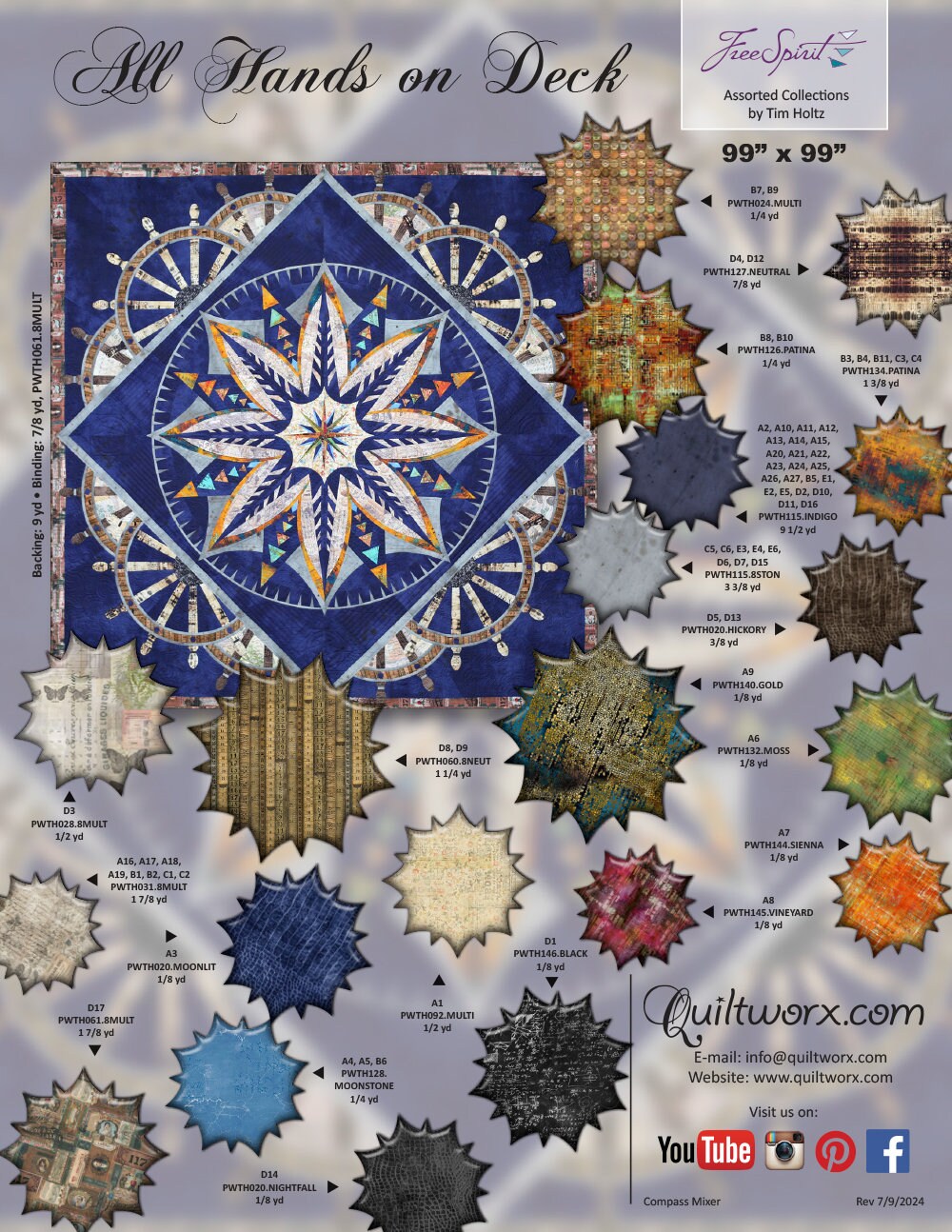 Quiltworx All Hands on Deck QUILT KIT (judy Niemeyer) Pattern and ...
