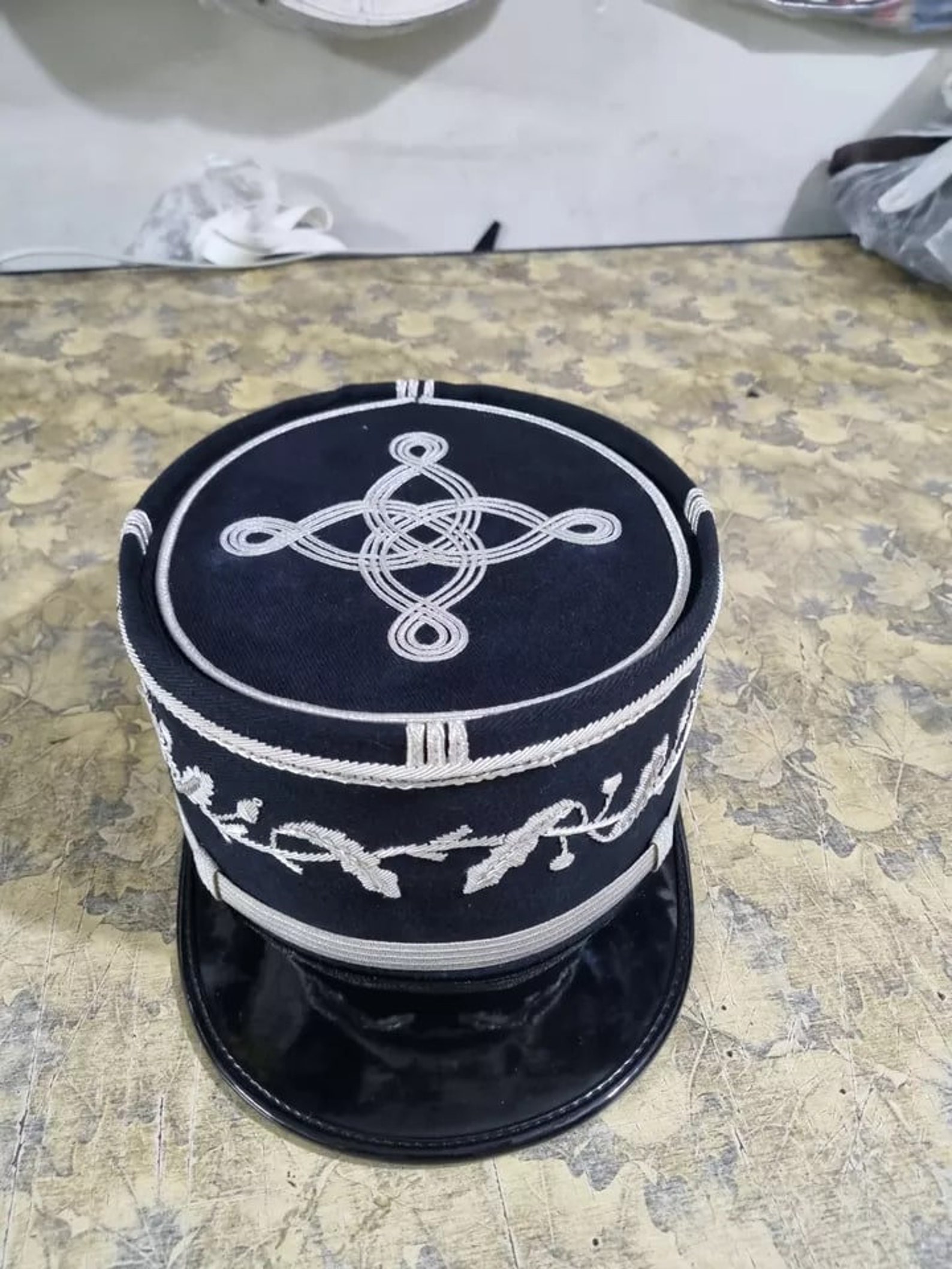 French Police Dress Kepi Black Wool With Silver Braid Detailing - Etsy