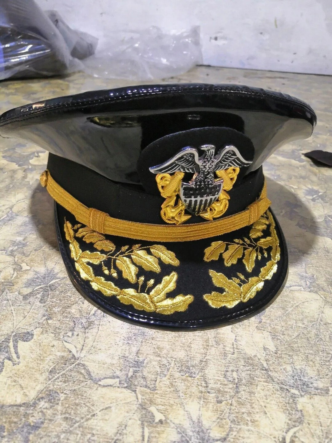 Wwll US Navy Commander Admiral Rank Khaki and White Hat Cap All Sizes ...