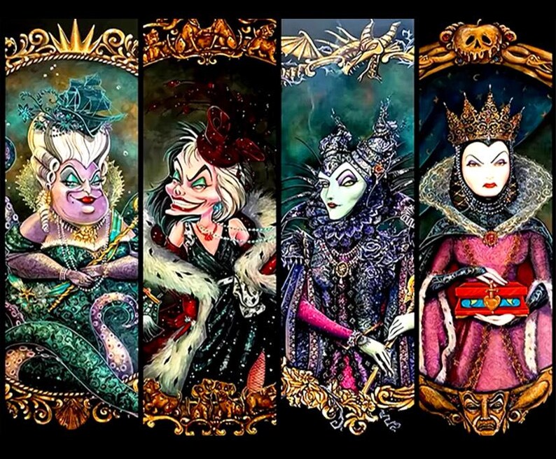 Disney Paint by Numbers Villains Cruella Evil Queen Ursula Scar ...