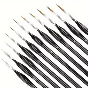 11pcs Fine Detail Paint Brush Set Sturdy and Precise Miniature Brushes ...