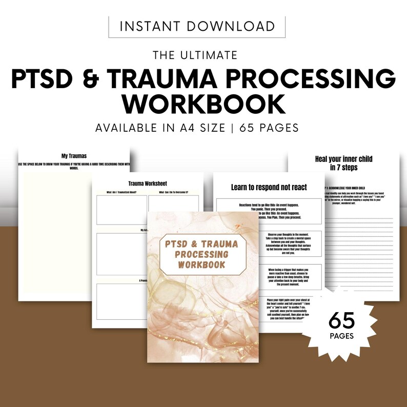 PTSD and Trauma Processing Workbook | Mental Health Planner | Therapy ...