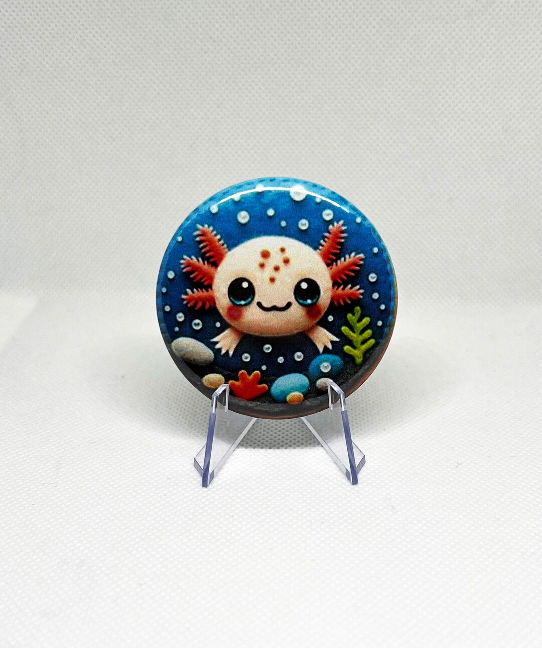 Naturecore Errol the Axolotl Pinback Button Cute Animals Ocean ...