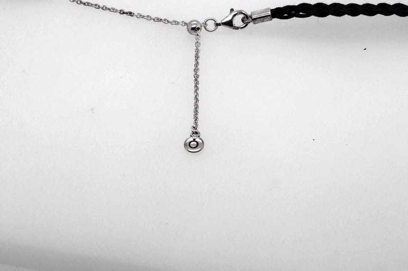 Pandora Woven Fabric Choker and Leather Choker With Feather Pendant ...