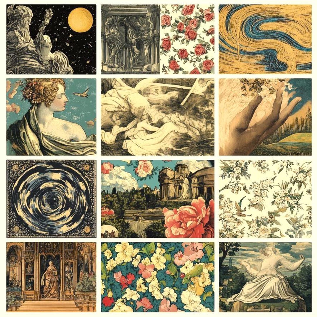 Stickers-classical Art-painting Stickers-vintage-inspirational Sticker ...