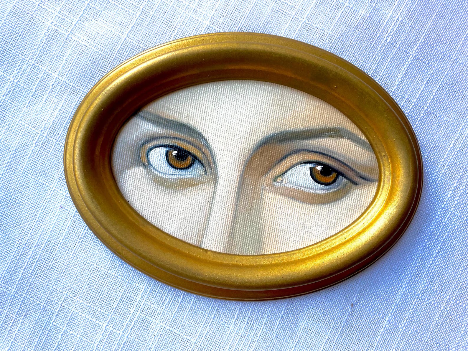 Small Oil Painting, Lovers Eye, Miniature Vintage Eye, Victorian Home ...