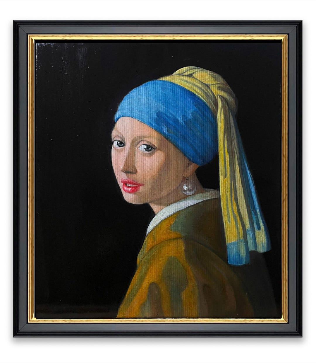 Antique Oil Painting, Girl With a Pearl Earring, Johannes Vermeer ...