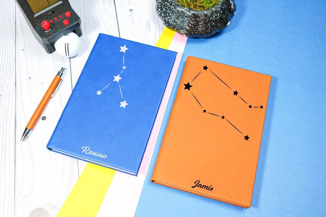 Custom Zodiac Journal, Zodiac Stars Engraved Journal, Horoscope Journal ...