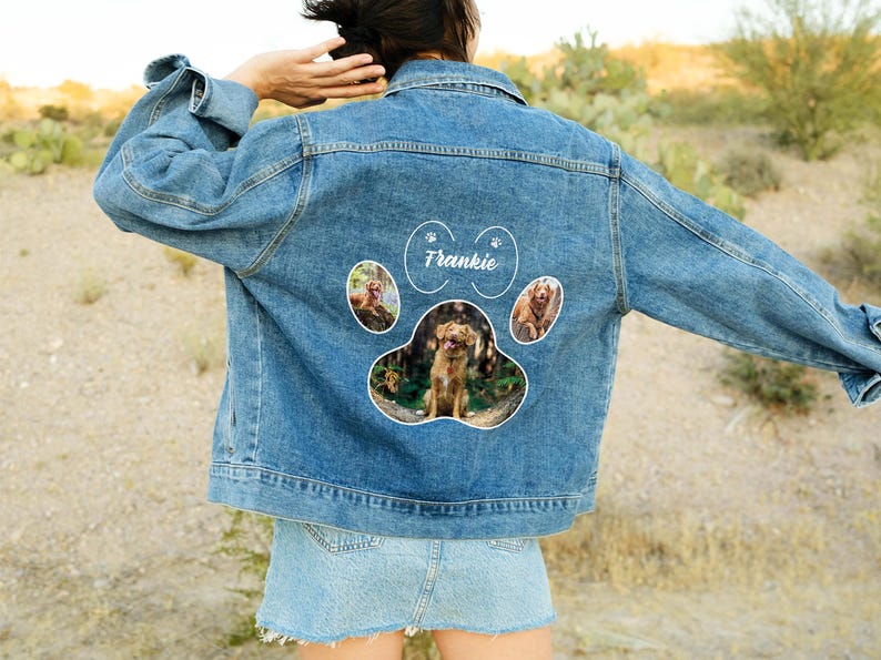 Custom Dog Denim Jacket With Pet Photo and Name, Personalized Jean ...