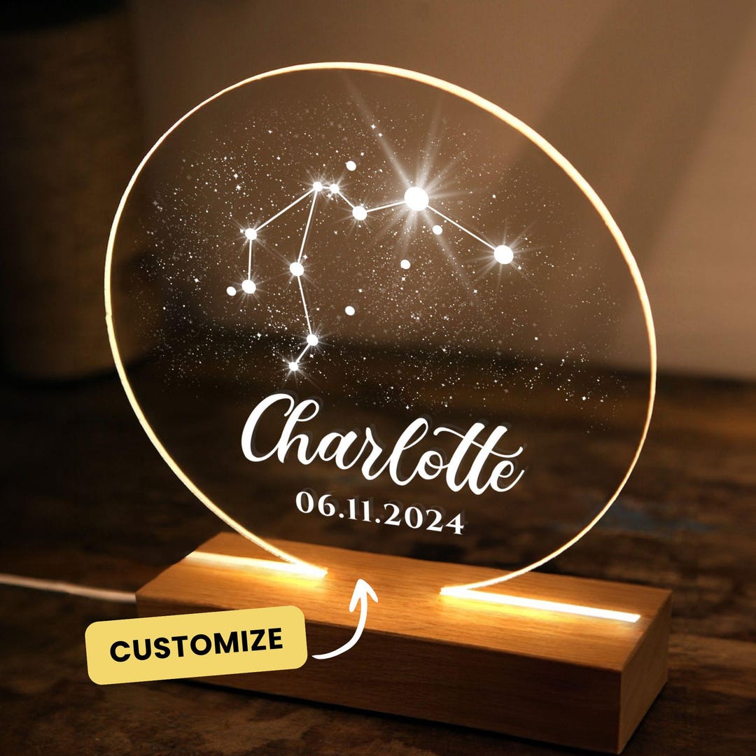 Custom Star Map by Date, Star Map Night Light, Personalized ...
