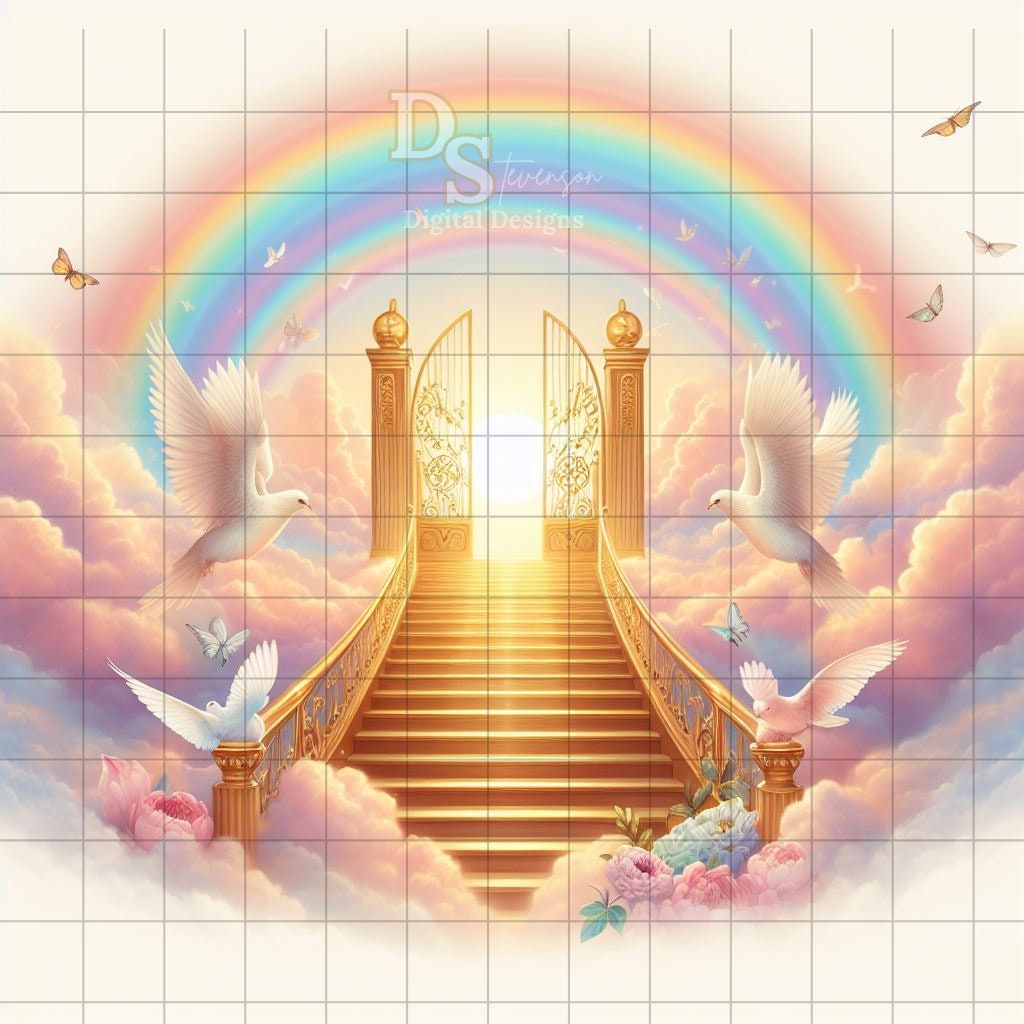 Rainbows in Heaven-memorial Backgrounds - Etsy