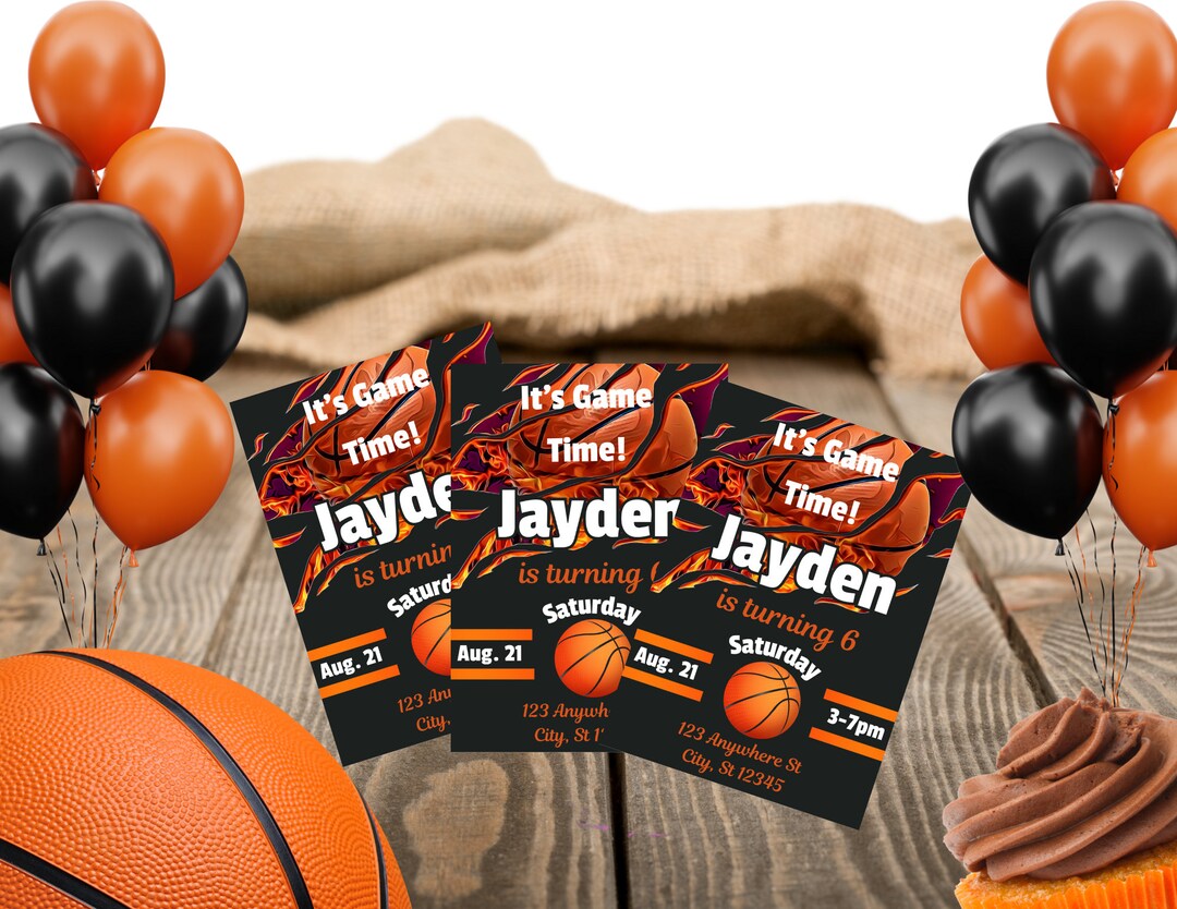 Instant Download Editable Canva Basketball Invitation | Customizable ...