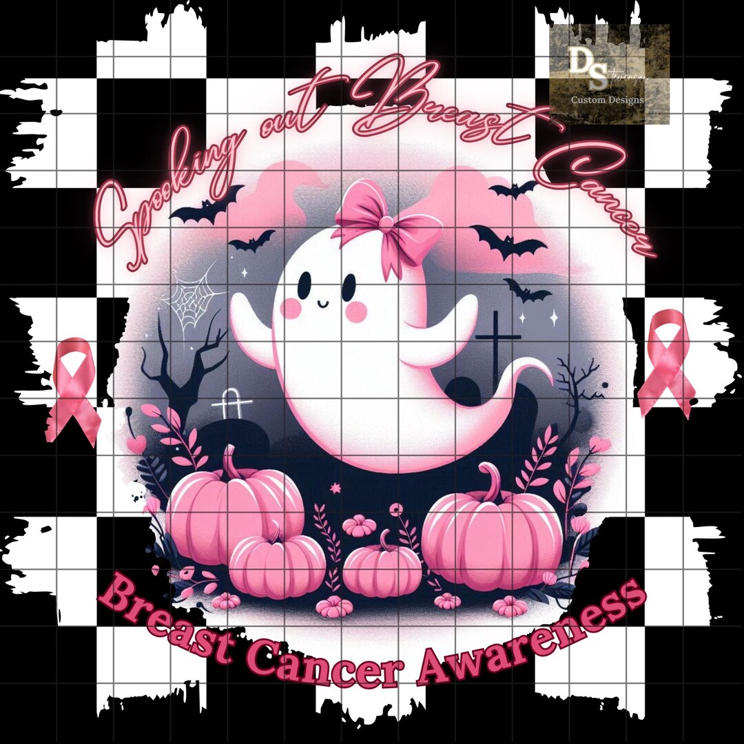 Spooking Out Breast Cancer Ghost PNG, Halloween Breast Cancer Awareness ...
