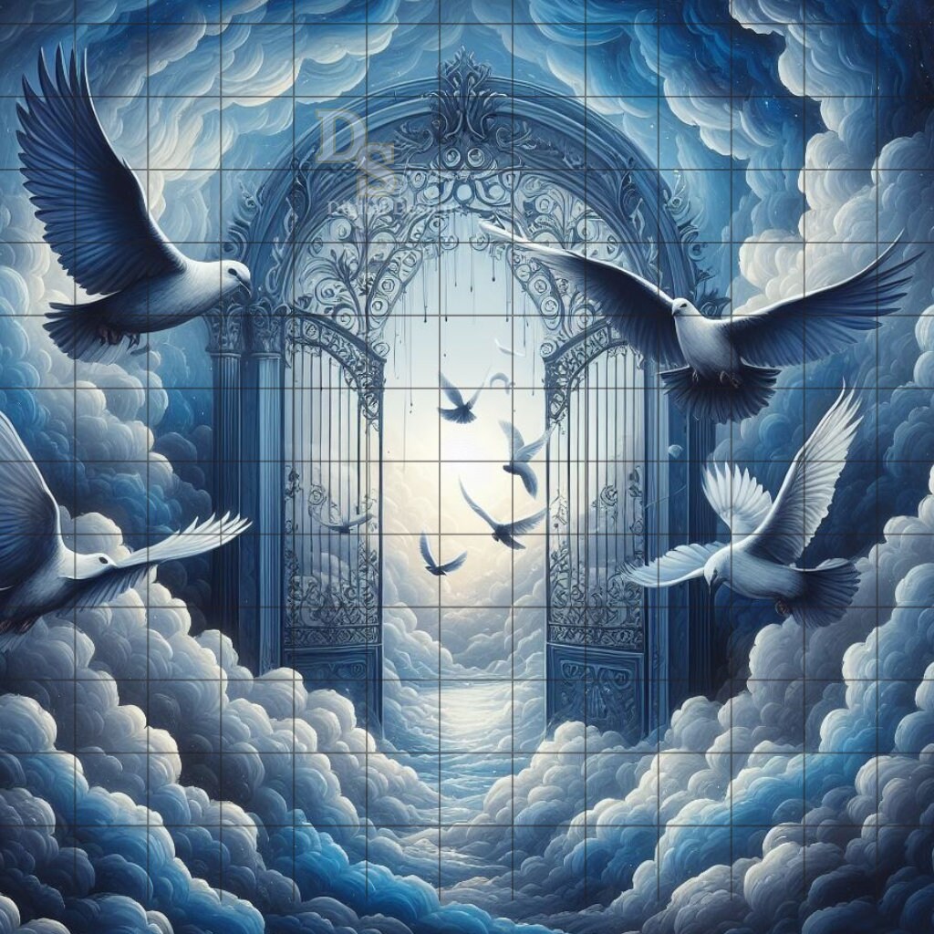 Blue "in Loving Memory" Editable Template - Etsy