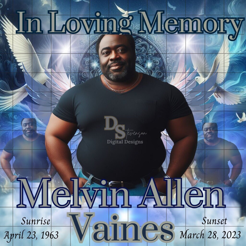 Blue "in Loving Memory" Editable Template - Etsy