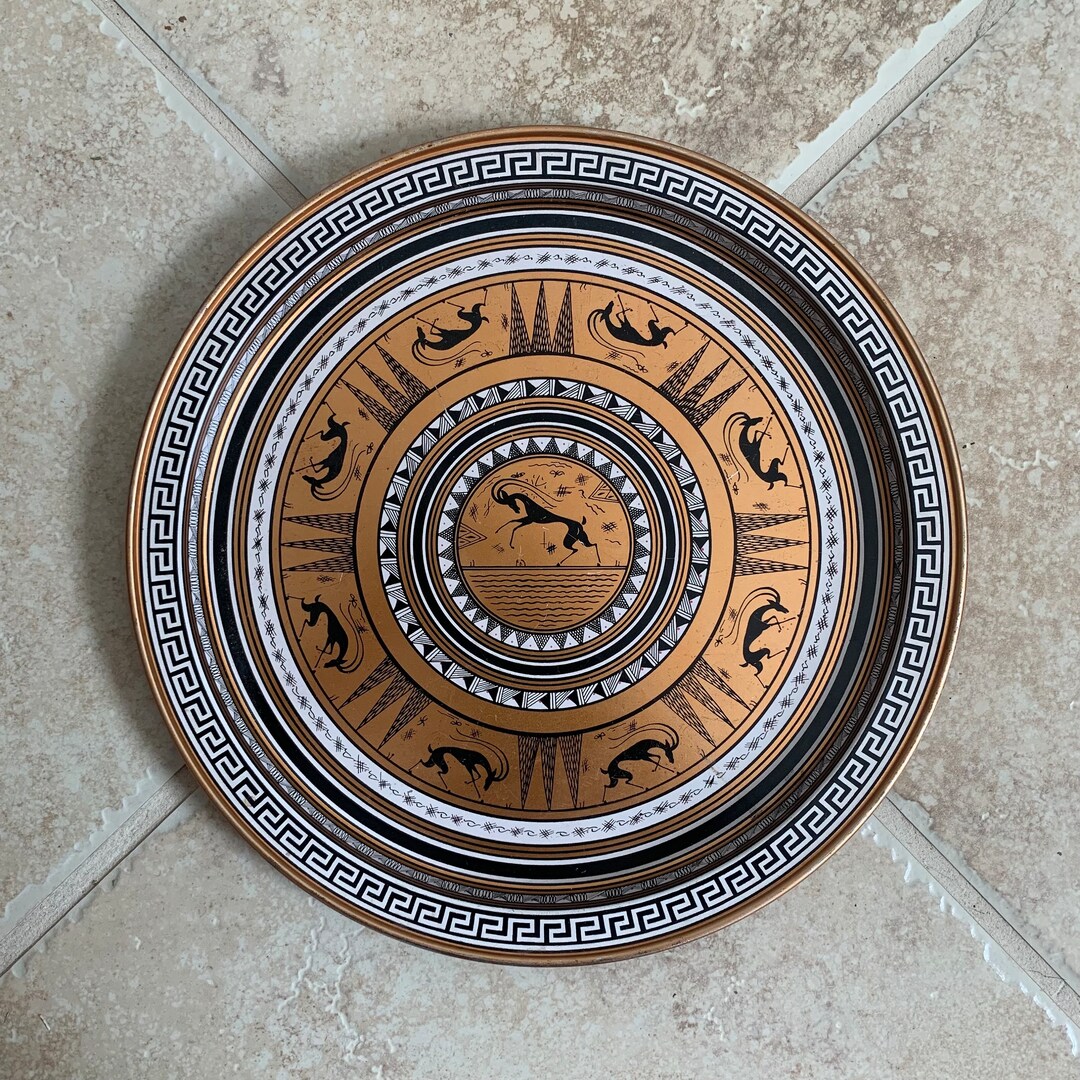Vintage Mid Century Grecian Serving Tray - Etsy