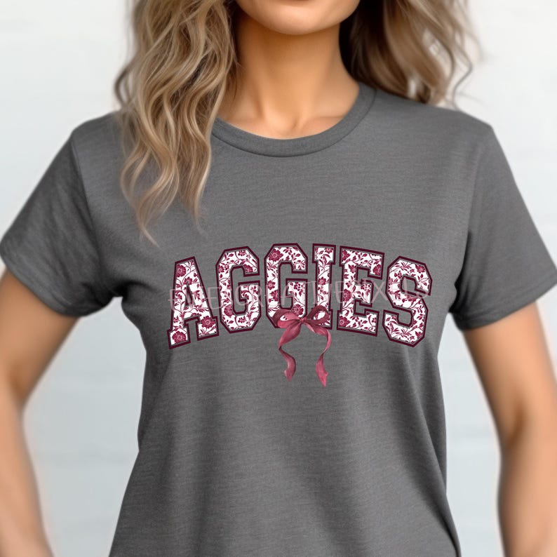 Texas A&M Univerdity Aggies Chinoiserie Floral PNG Maroon Aggie Bow PNG ...
