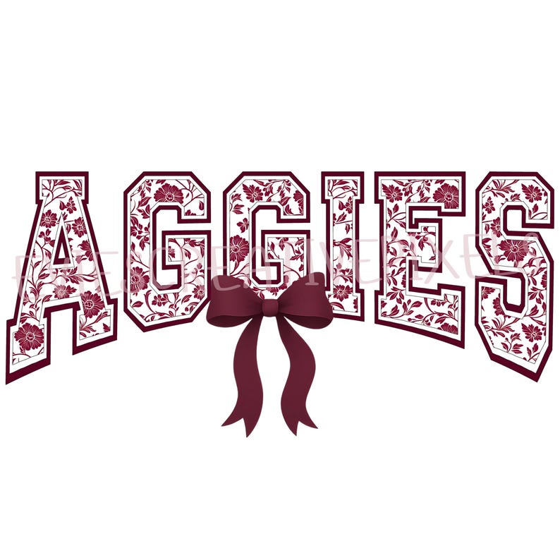 Aggies Chinoiserie Floral PNG: Texas A&M Varsity Design (digital ...